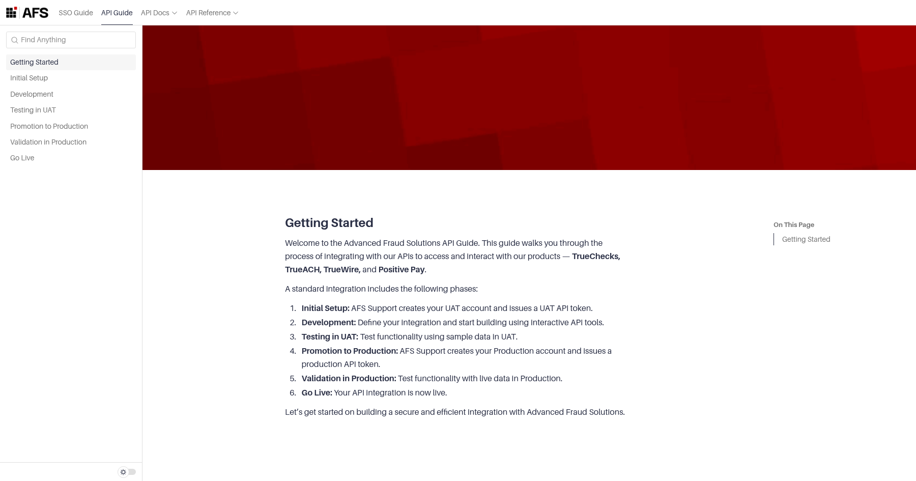 Validation in Production | API Guide